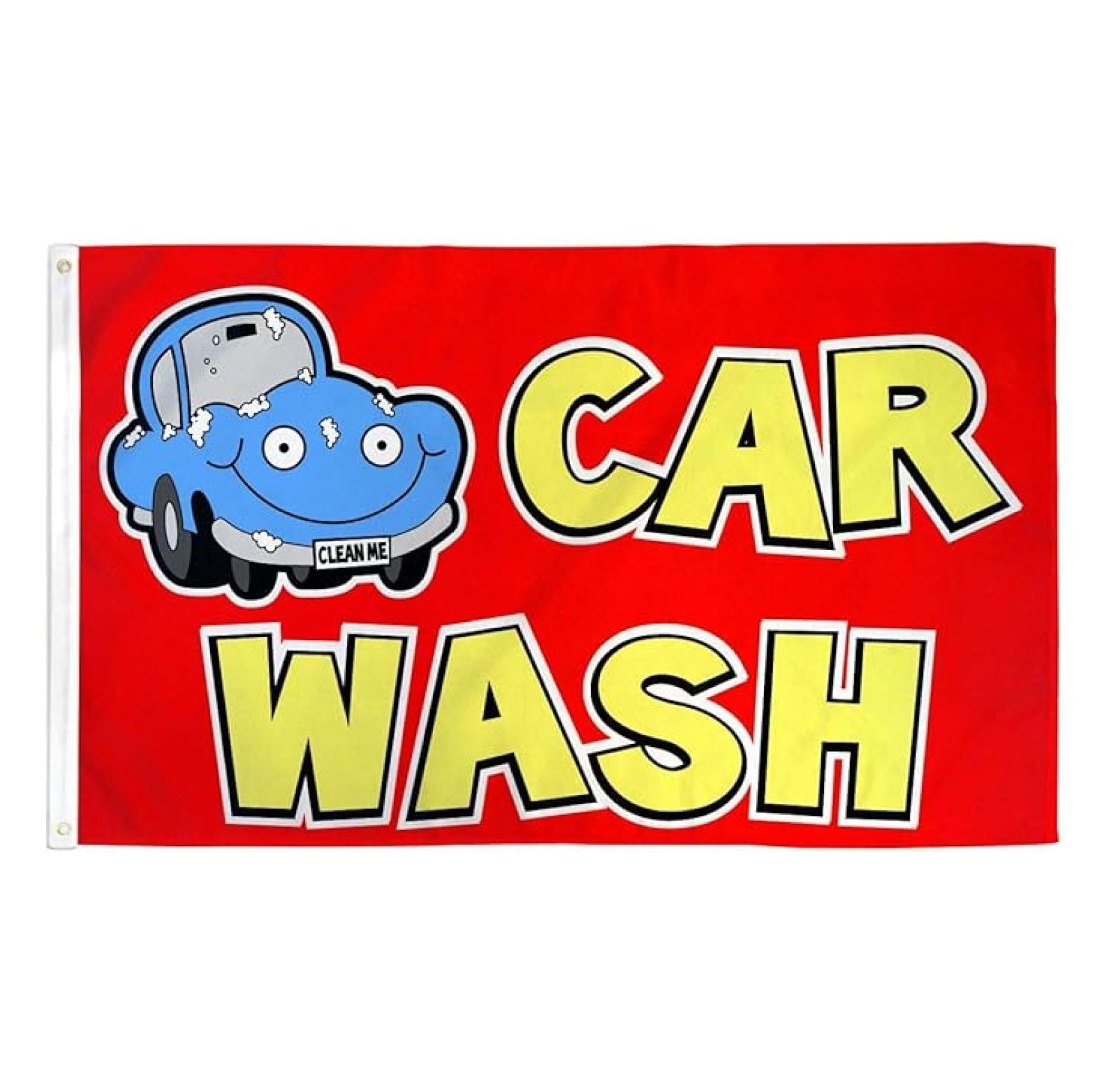Red Car Wash Flag 3x5 ft - Business Advertising Banner - Auto Carwash ...