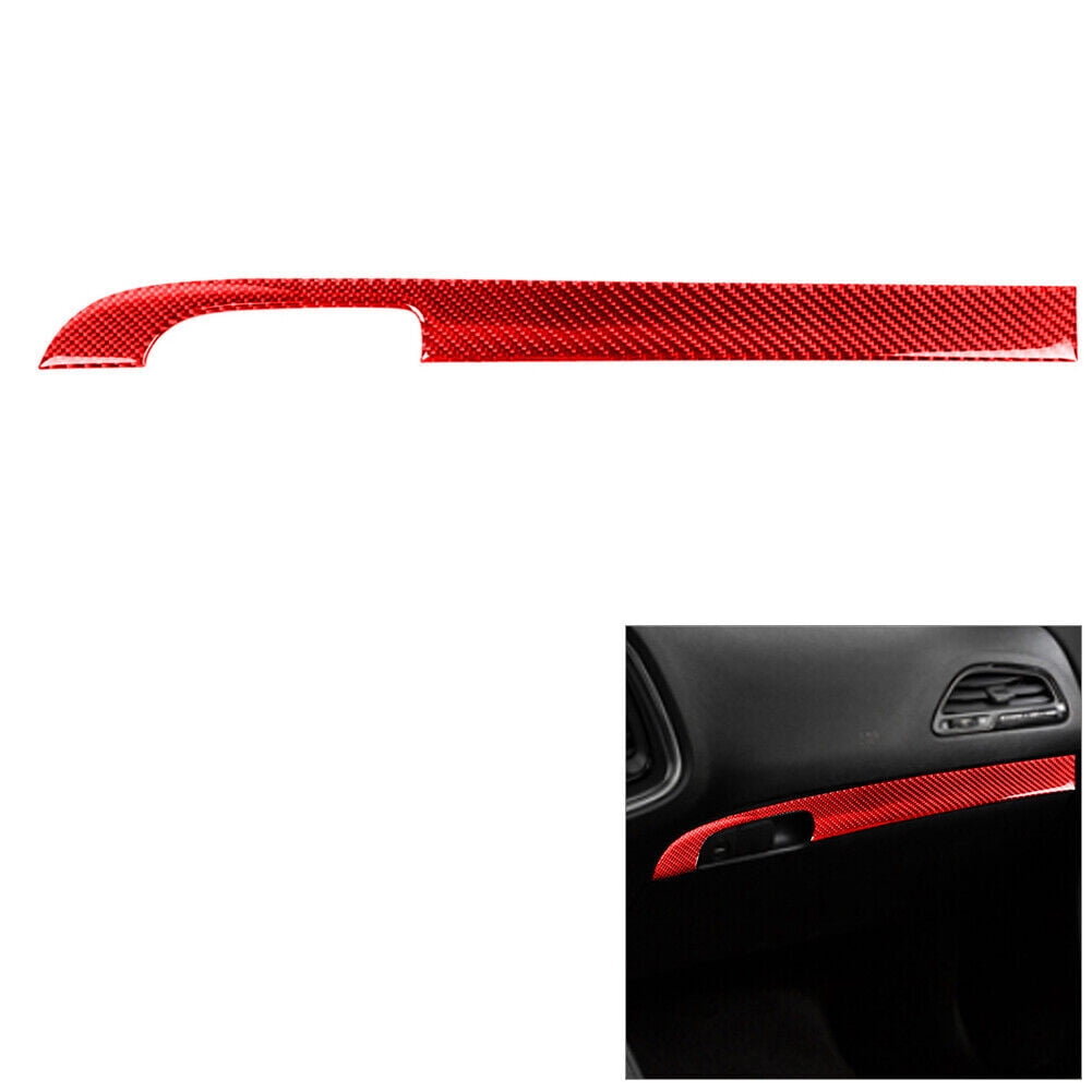 Red Carbon Fiber Copilot Dashboard Panel Cover Trim For Dodge Charger ...