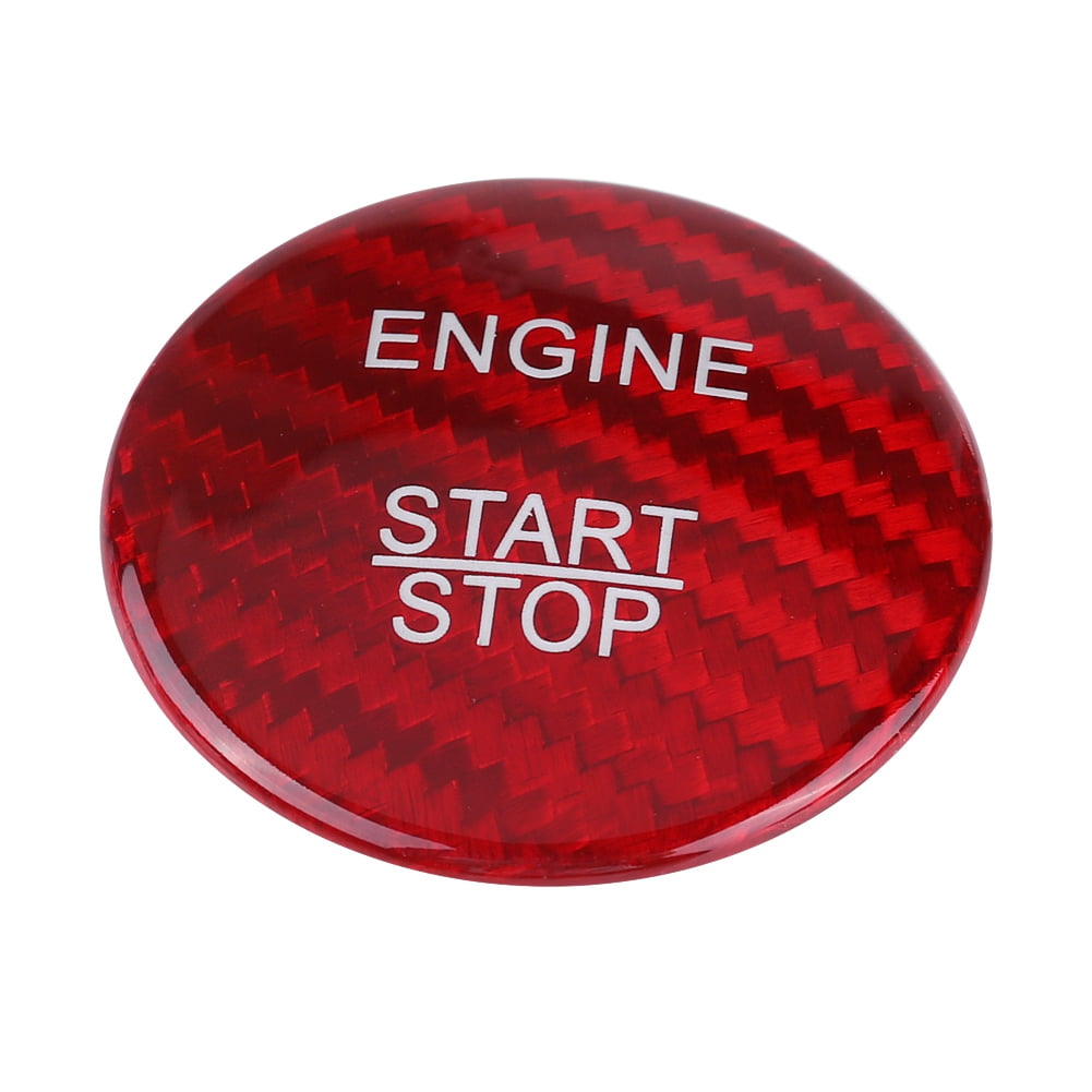 Red Carbon Fiber Engine Start Button Cover Trim for Mercedes Benz A B C ...
