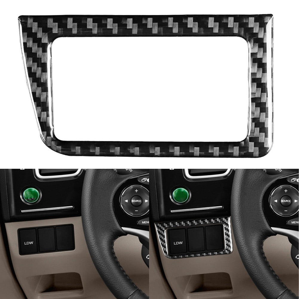 Red Carbon Fiber Headlight Switch Panel Frame Sticker For Honda Civic ...