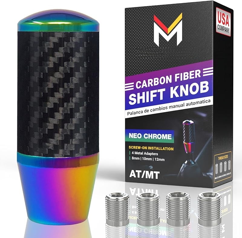 Red Carbon Fiber Shift Knob Buttonless Automatic Manual Shift Knobs ...