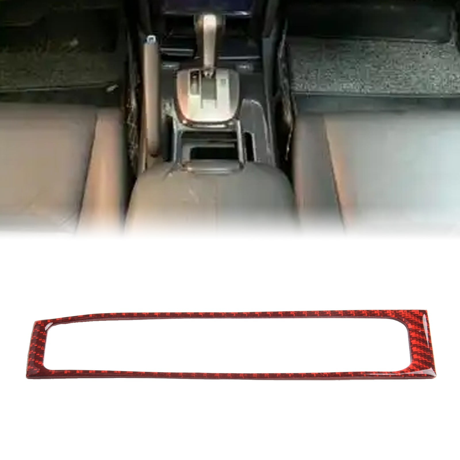Red Carbon Fiber Shifter Cover Trim for Honda Accord 2013-2017, Scratch Resistant Decorative ...