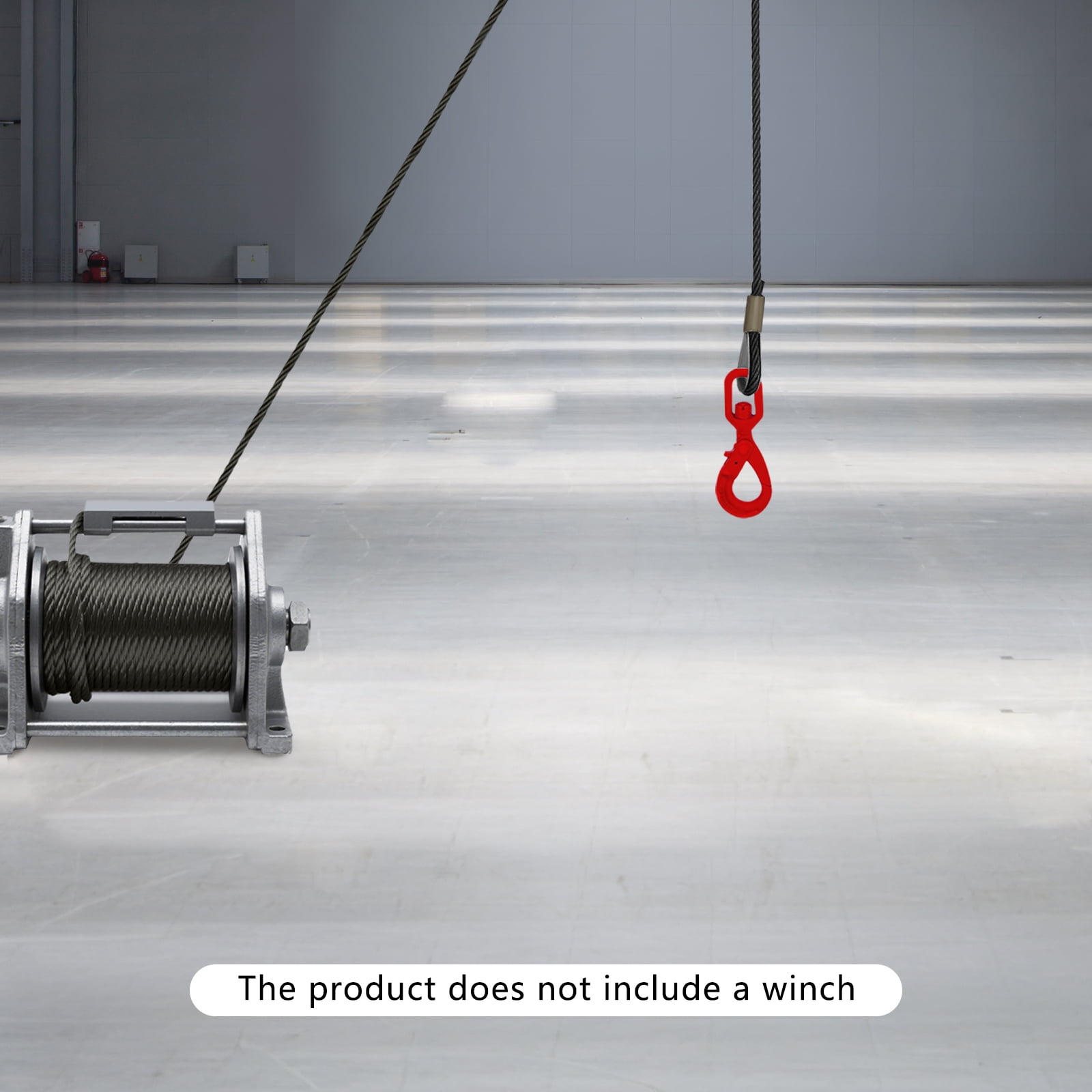 Red Carbon Steel 12.7mmx30.5 Wire Rope Hook 360 Rotation Self-Locking ...