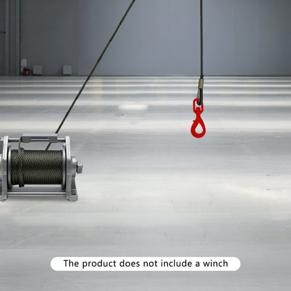 Red Carbon Steel 12.7mmx30.5 Wire Rope Hook 360 Rotation Self-Locking ...