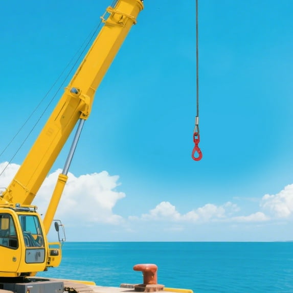 Red Carbon Steel 9/16in*100ft Steel Wire Rope Hook Bears 4409.25 Lb ...