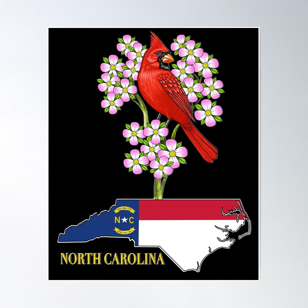 Red Cardinal Bird Dogwood Flower North Carolina Virginia Cute Cardinal ...