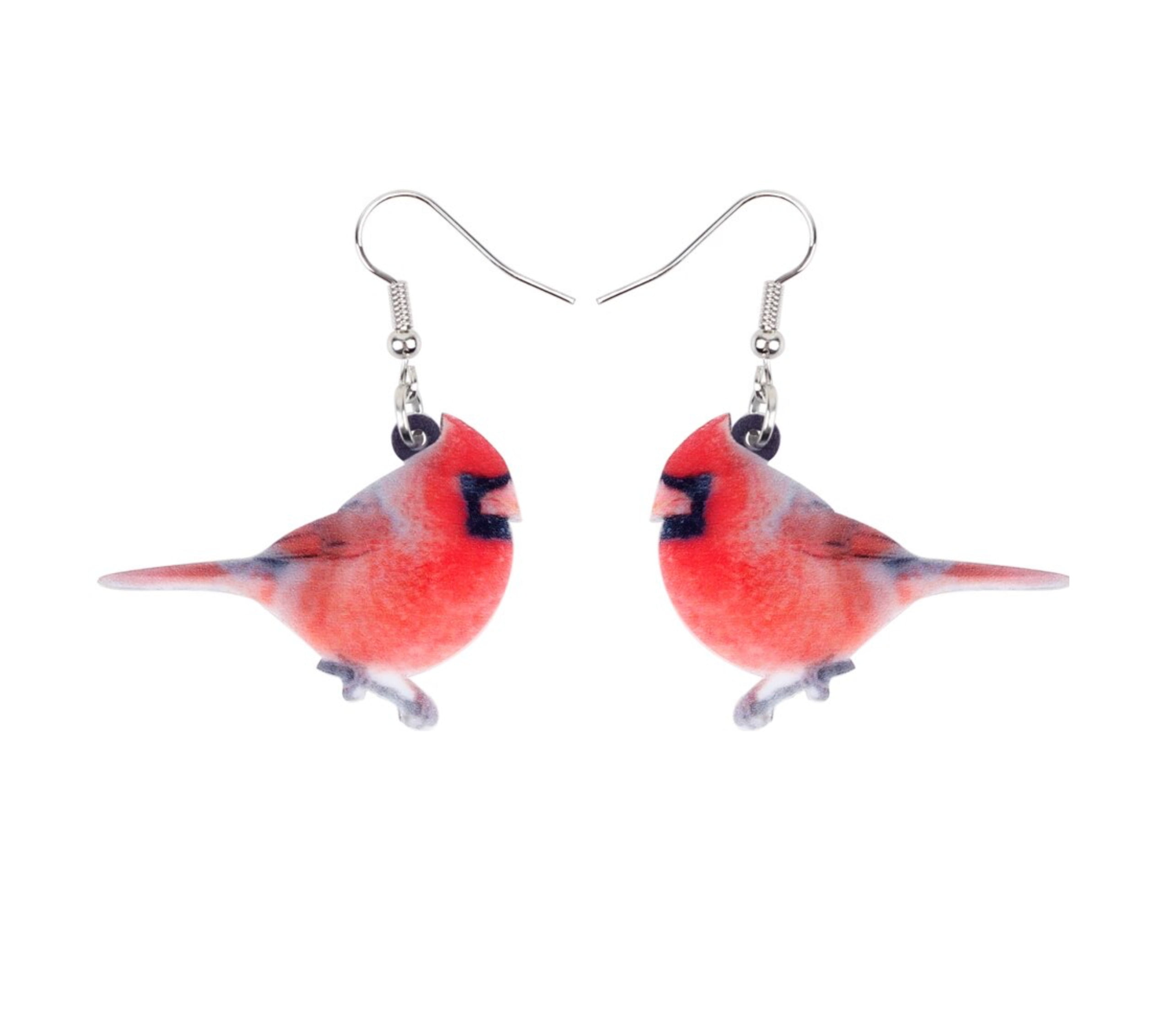 Red Cardinal Bird Drop Earrings - Walmart.com