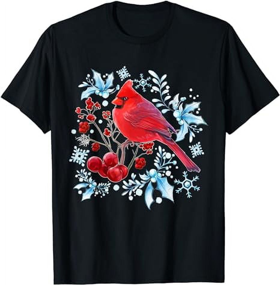 Red Cardinal Bird Lovers Birdwatching Christmas Bird 2022 T-Shirt - Walmart.com