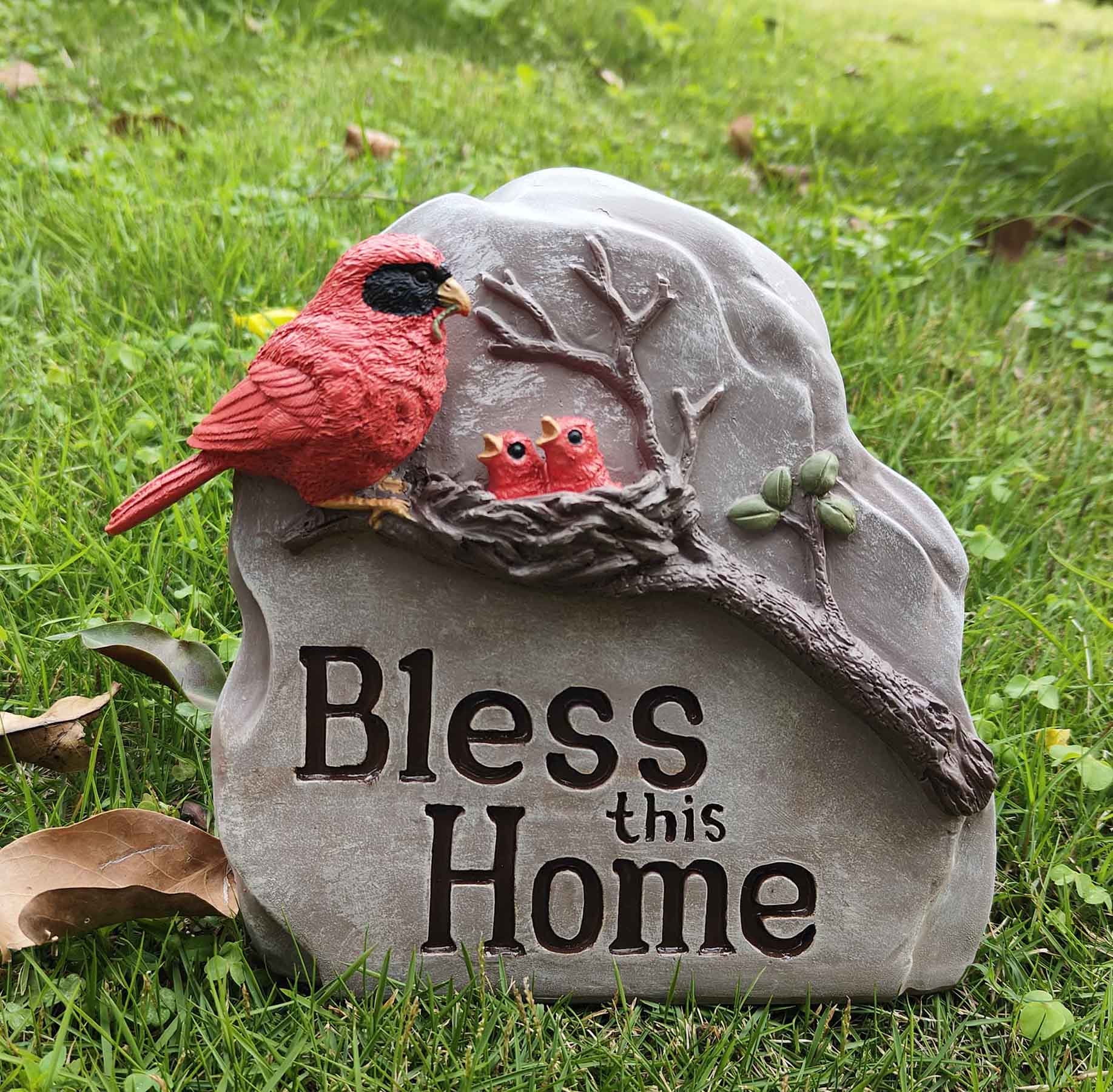 Red Cardinal Bird Outdoor Statue, Blessed Signs for Home Decor, Garden ...