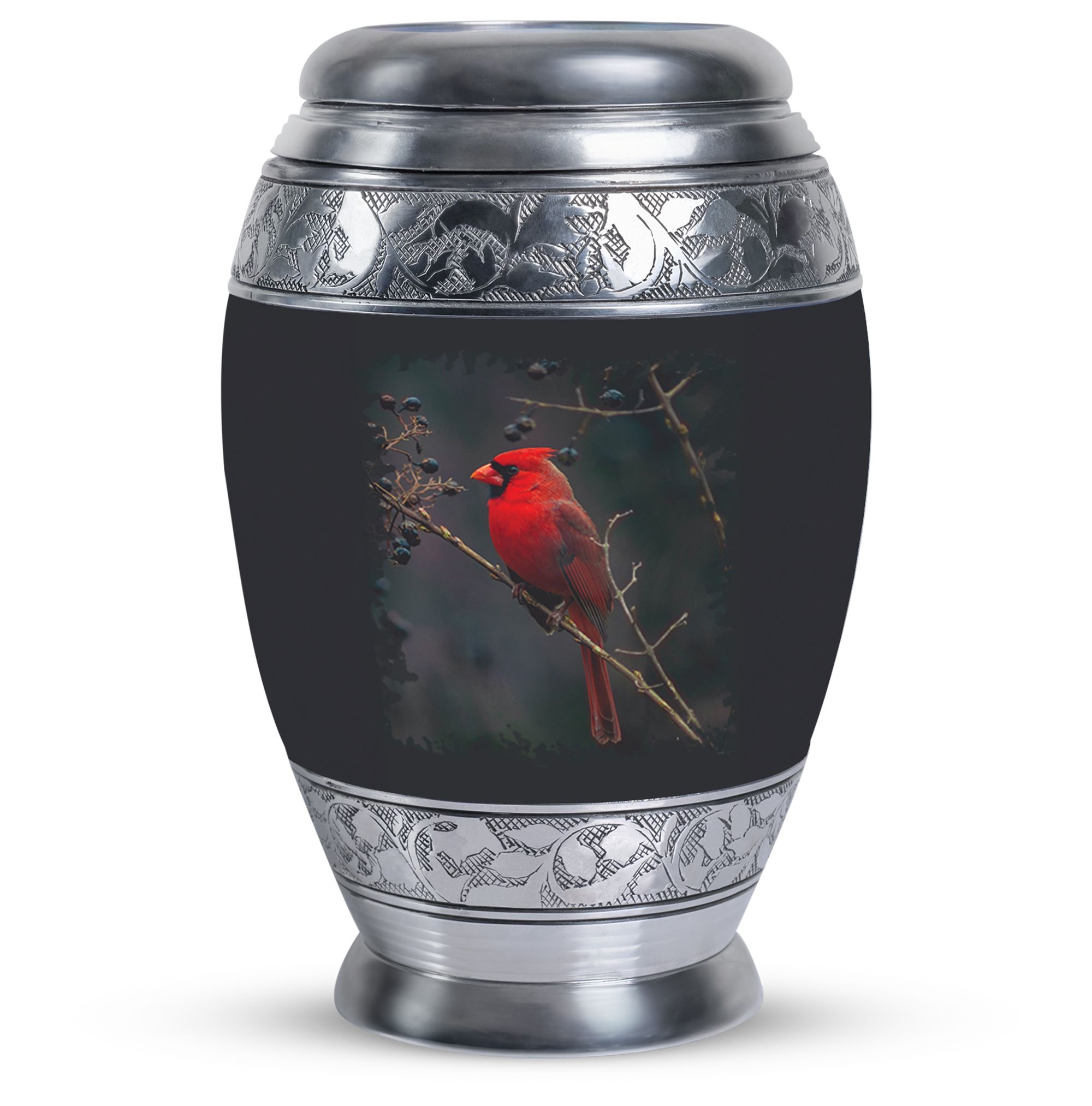 Red Cardinal Bird Urn For Ashes Adult Male, Urn For Human Ashes For ...