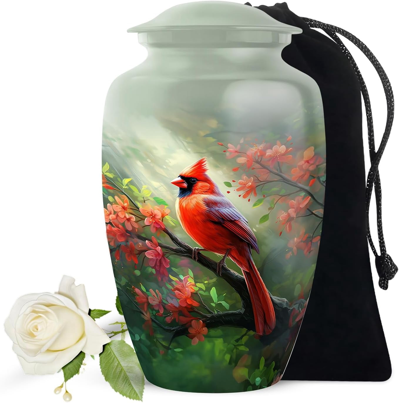 Red Cardinal Bird Urns for Human Ashes Adult Male & Female - Large ...