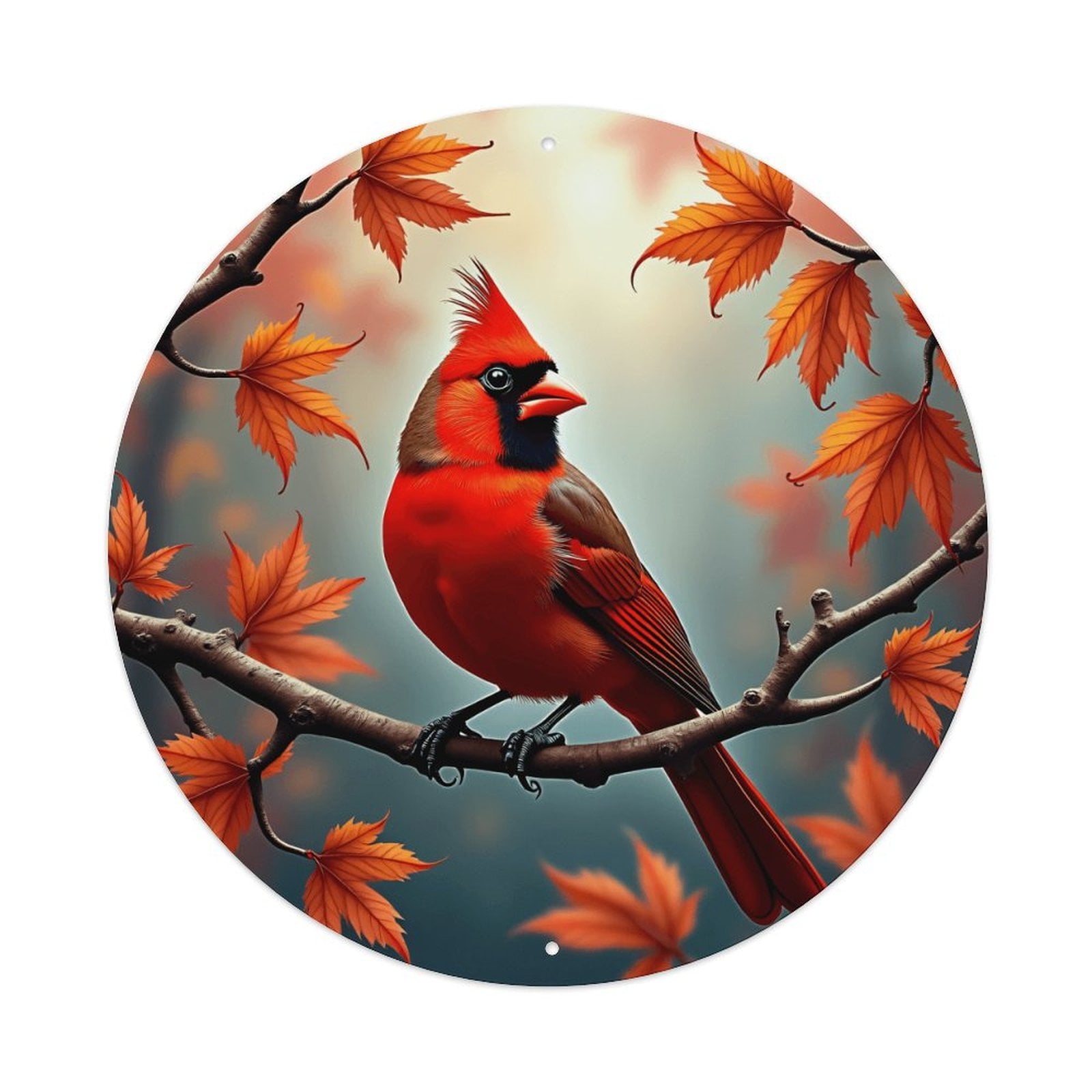 Red Cardinal Birds Vintage Round Metal Tin Sign Nostalgic Metal Sign ...