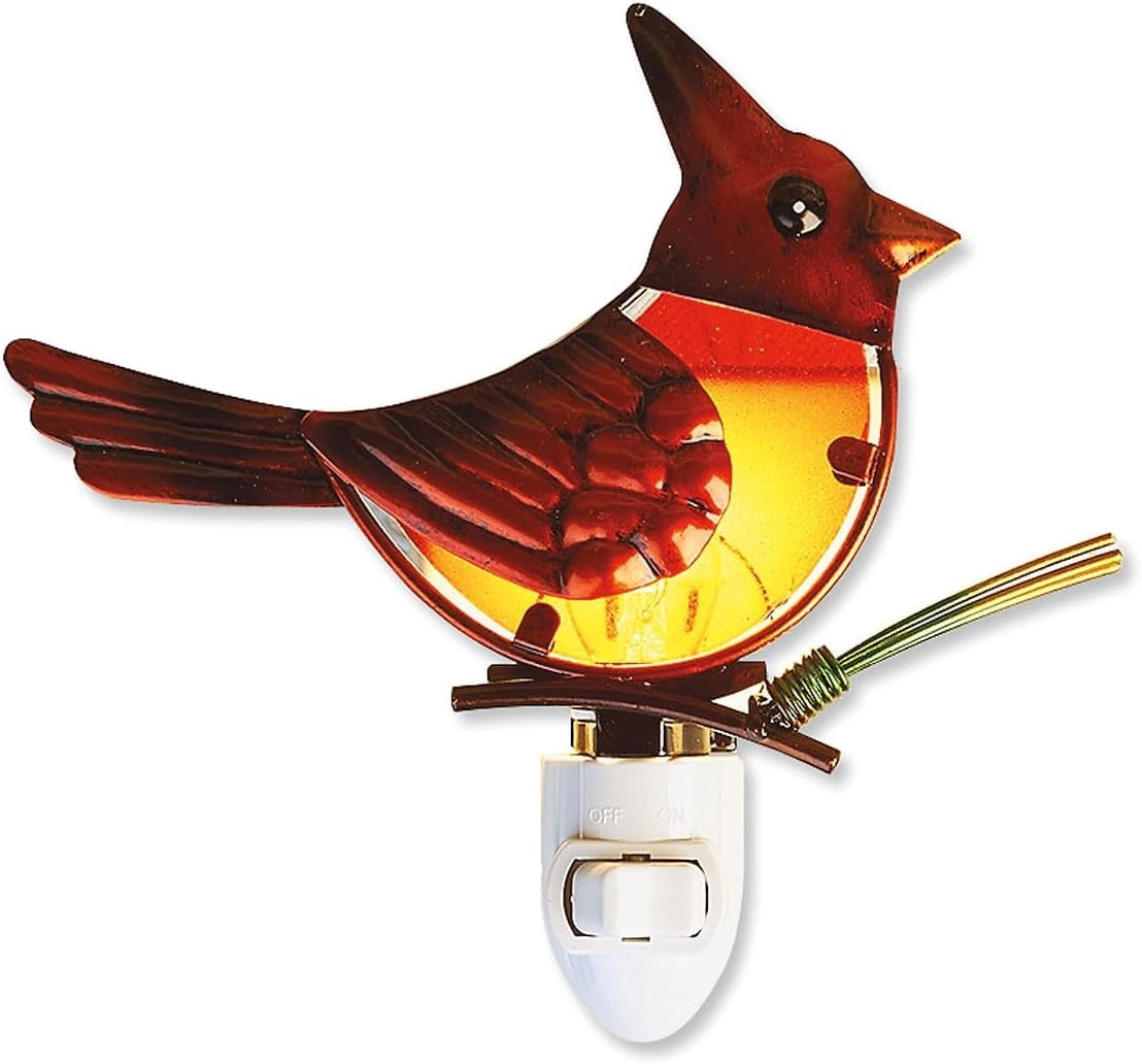 Red Cardinal Christmas Night Light - Holiday Plug Into Wall Nightlight ...