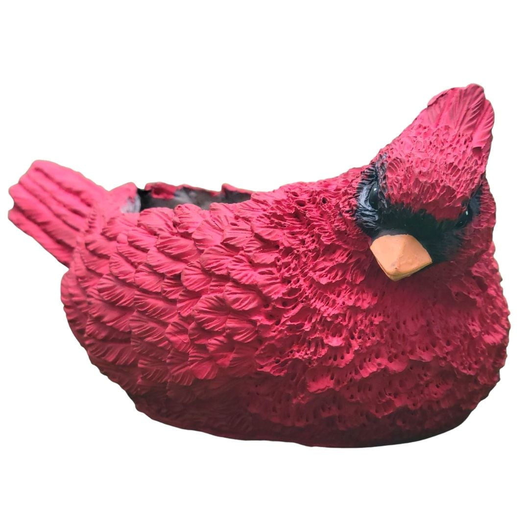 Hand Painted Red Cardinal Planter, Bird Flower Pot, Garden Decor Art ...