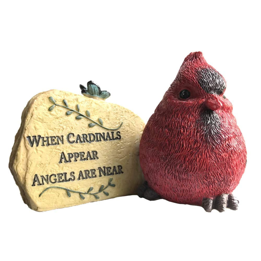 Red Cardinal Memorial Desk Rock - "When Cardinals Appear Angels Are ...