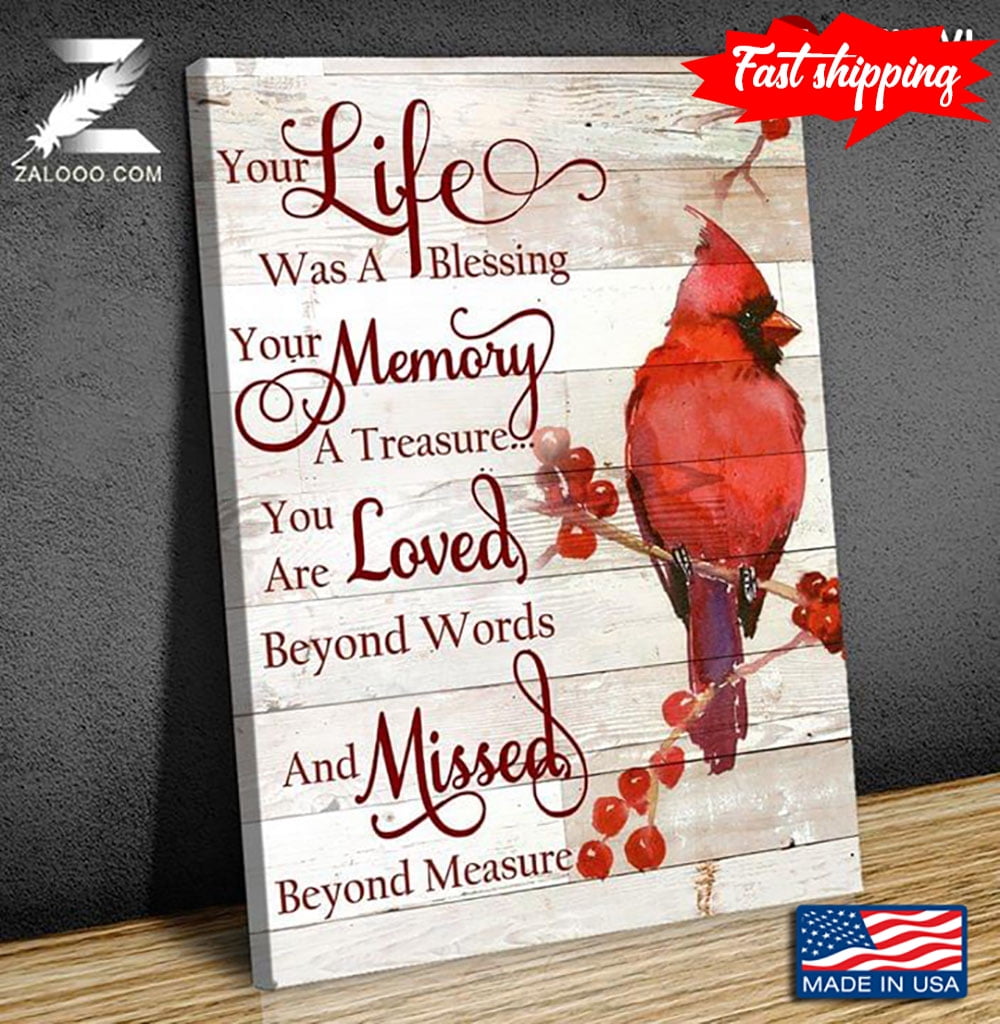 Red Cardinal & Mistletoe Your Life Was A Blessing Your Memory A ...