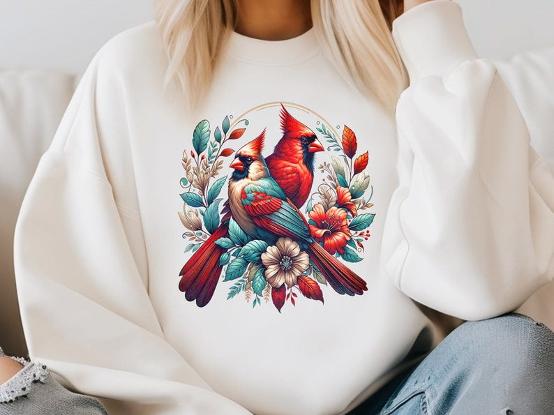 Red Cardinal Png Cardinal Bird Sweatshirt - Walmart.com