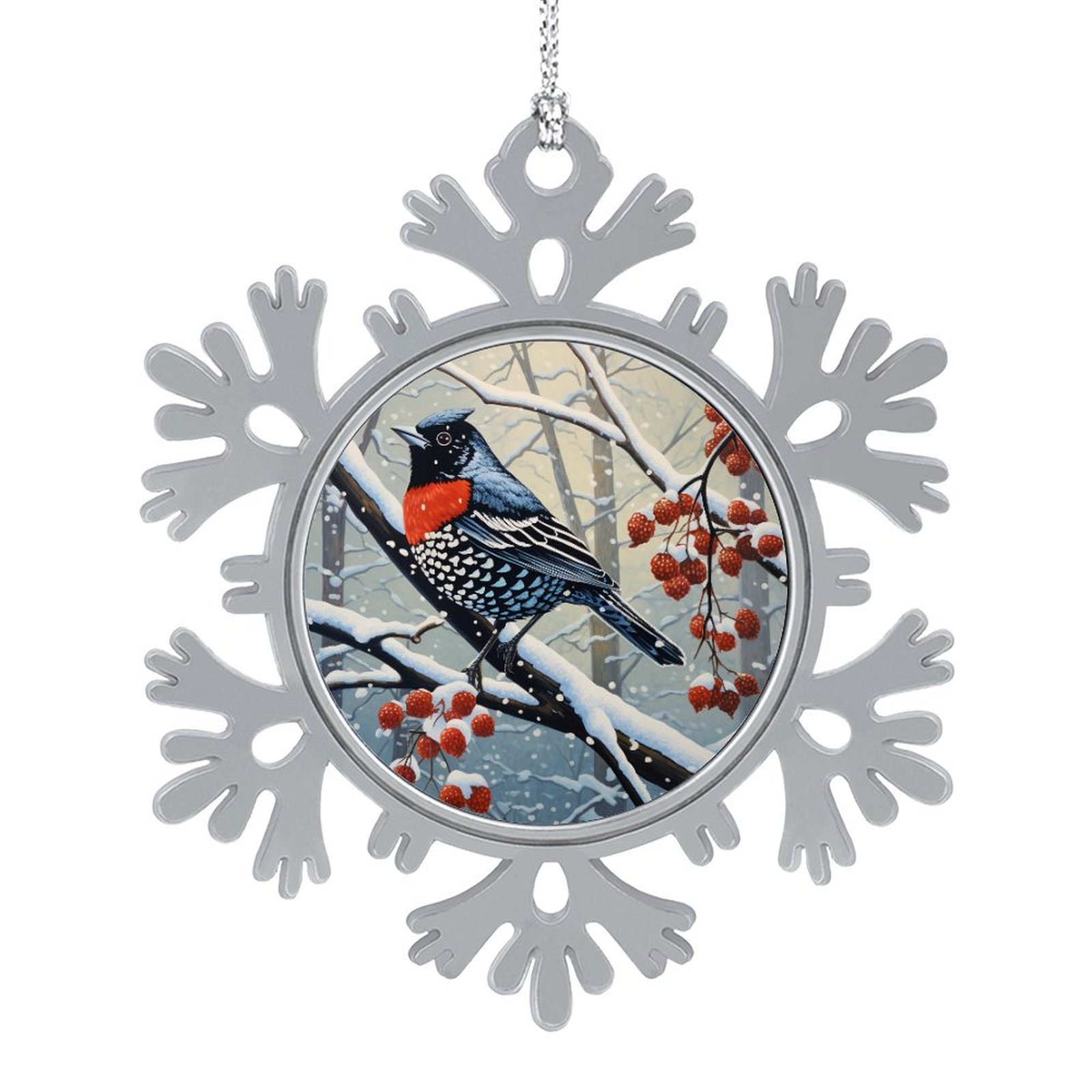 Red Cardinal Sitting On A Tree Branch In The Winter Pewter Tree ...