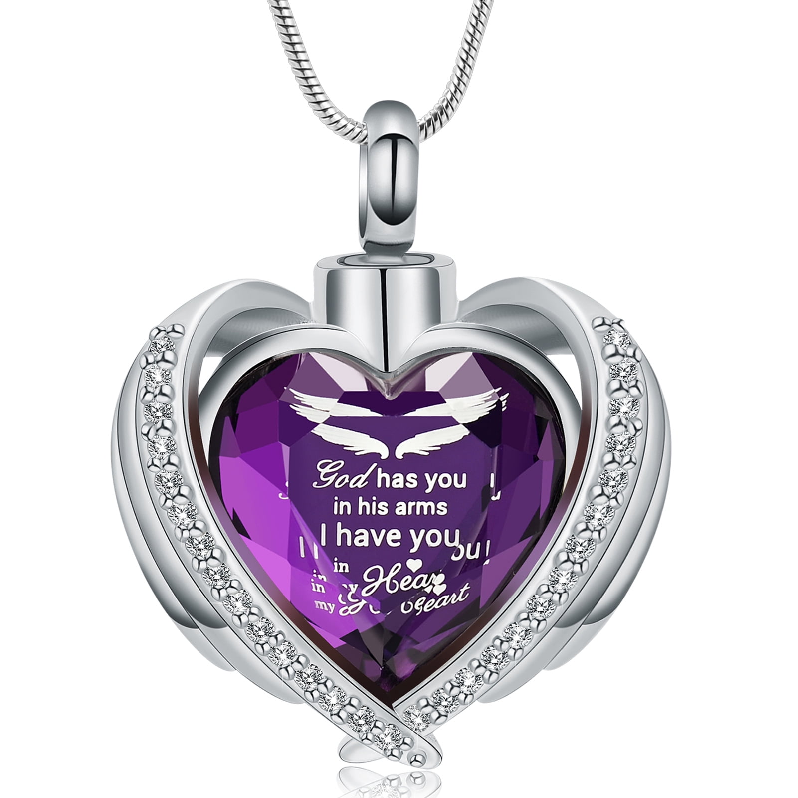 Red Cardinal /Wings Heart Shape Urn Necklace for Ashes Keepsake ...