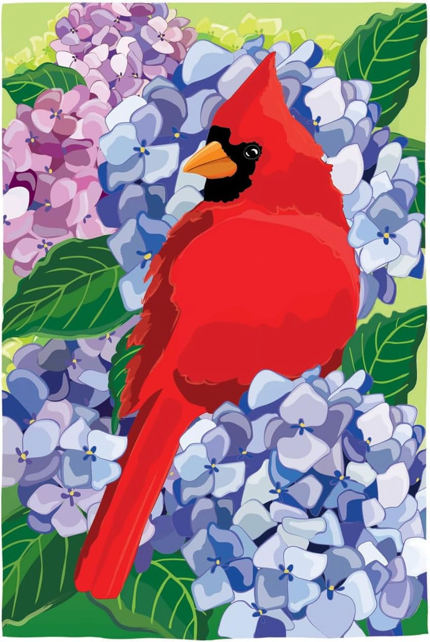 Red Cardinal and Hydrangeas Spring Garden Flags double sided | Small ...