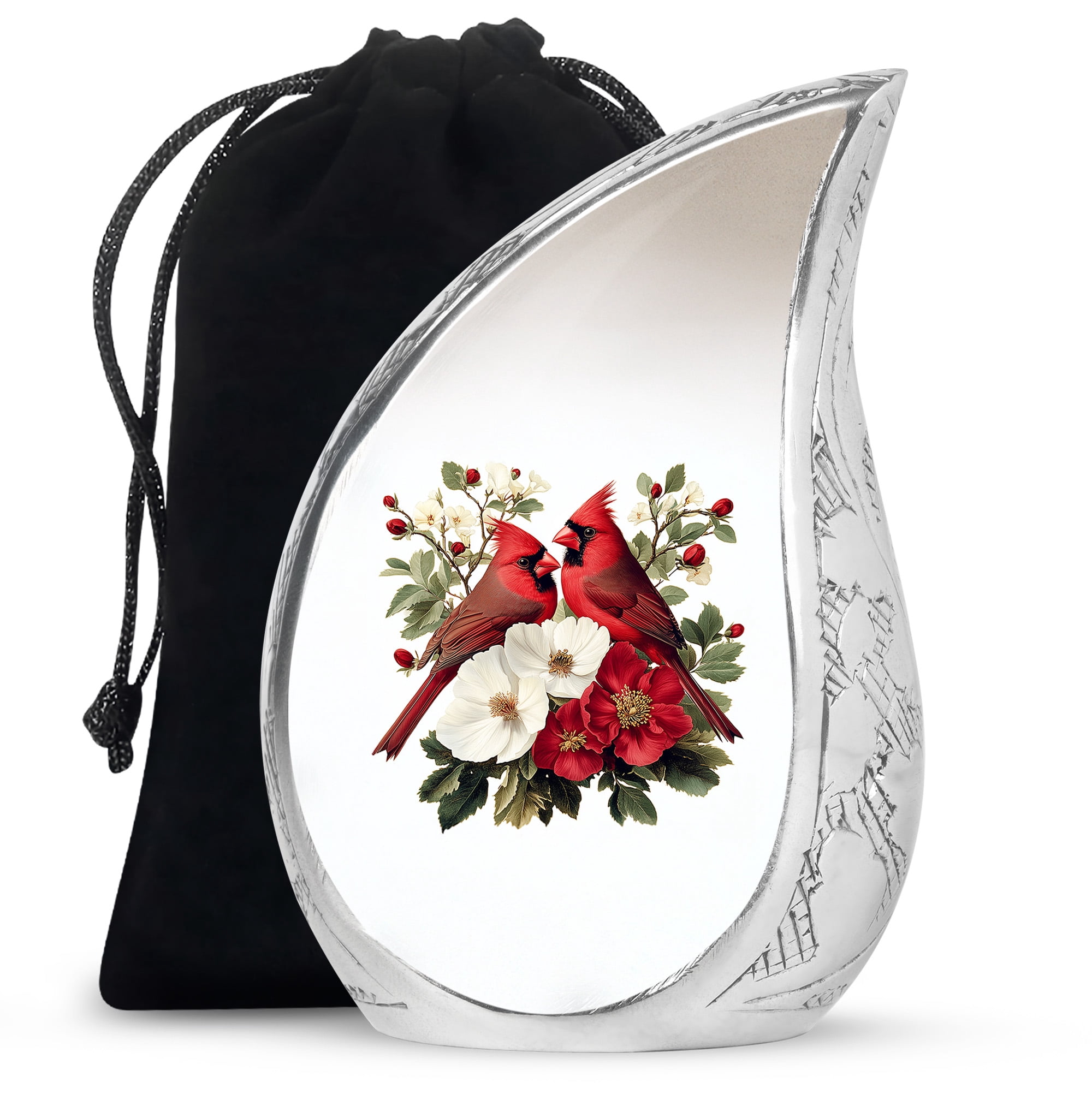 Red Cardinal bird Cremation Urns For Adult Male Ashes - Large Funeral ...