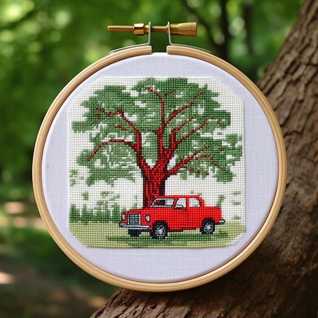 Red Carinals on Tree Stamped Cross Stitch Kits for Beginners Easy with ...