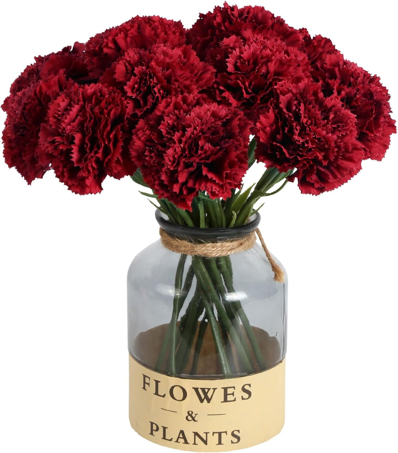 Red Carnations Artificial Flowers 15pcs Real Touch Carnation Flowers ...