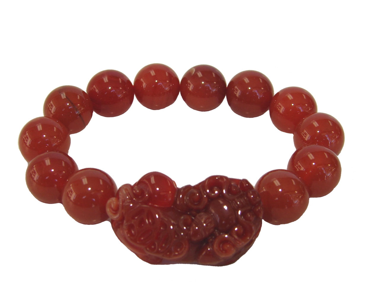 Red Carnelian Beaded Pi Yao Bracelet - Walmart.com