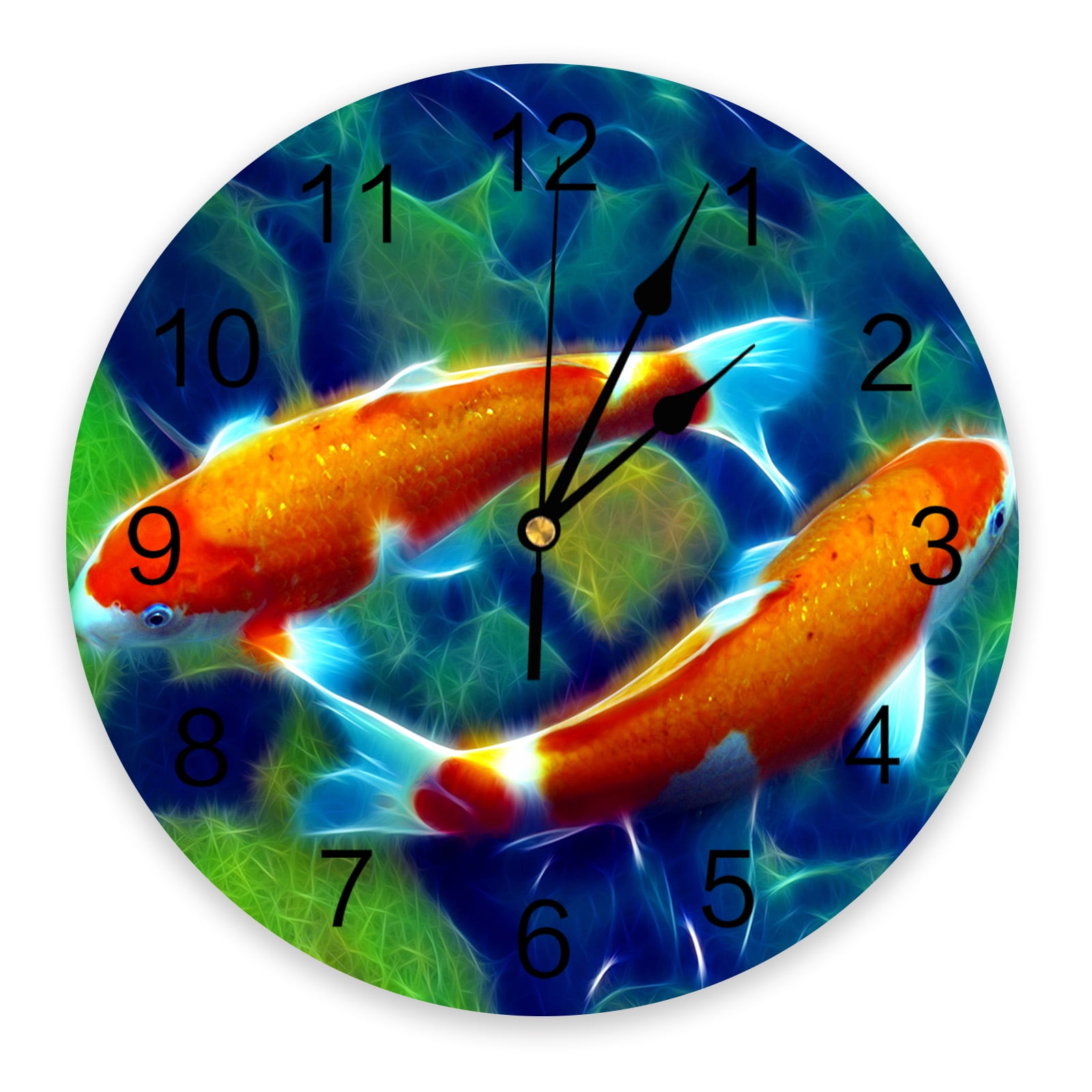 Red Carp Cherry Blossom Clocks Home Wall rations Living Room Wall Clock ...