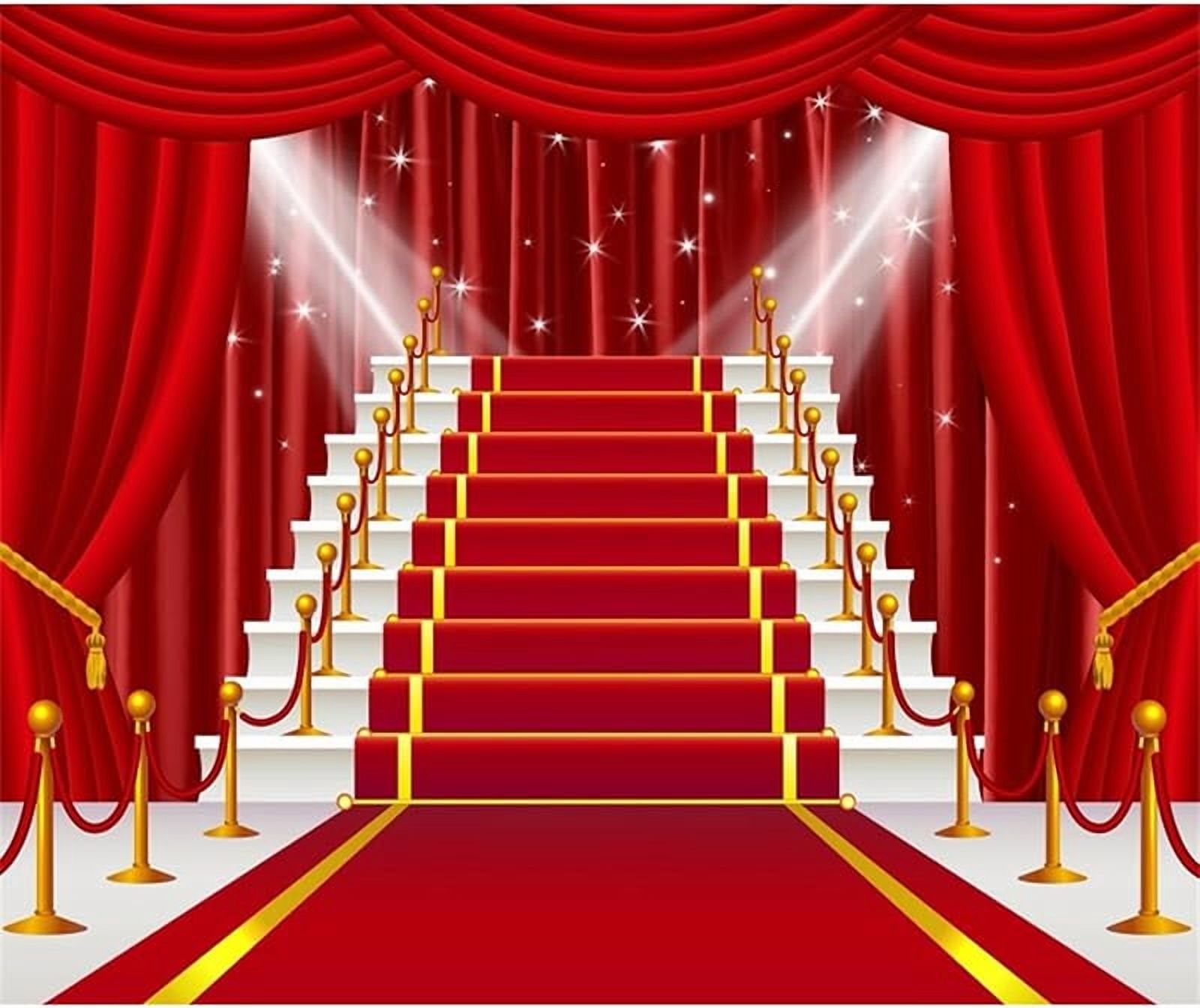 Red Carpet Backdrop 7x5ft Film Stars Red Curtain Stage Spotlight ...