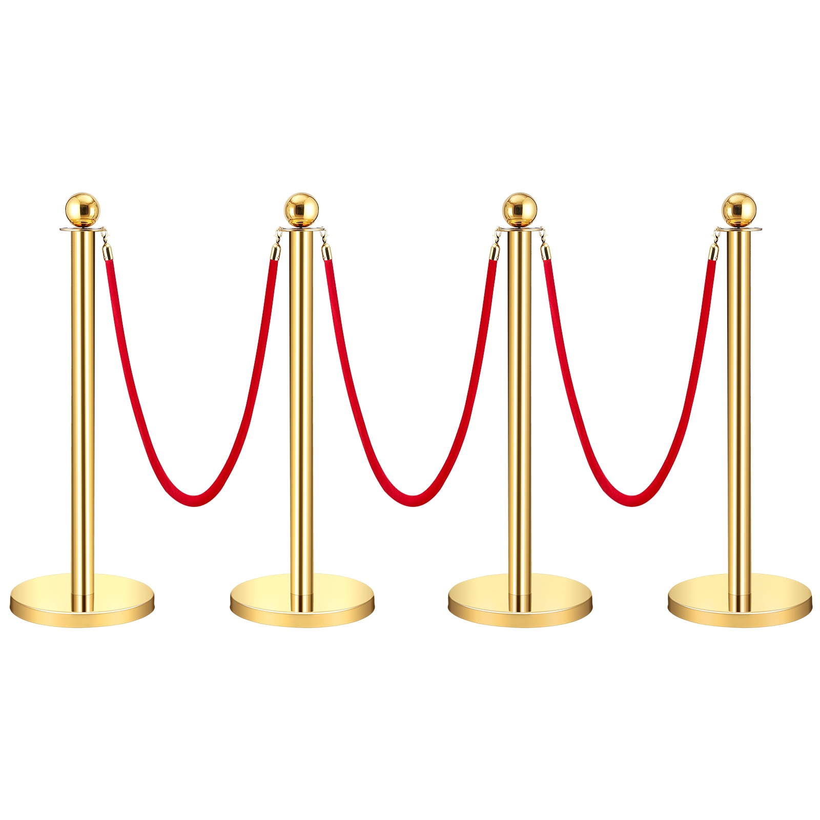 Red Carpet Ropes and Poles, Stainless Steel Gold Stanchions, Crowd ...