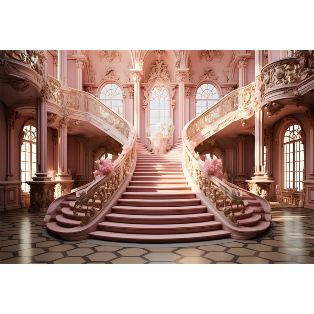 Red Carpet Staircase Scene Backdrop Wedding Celebration Ceremony Bride ...