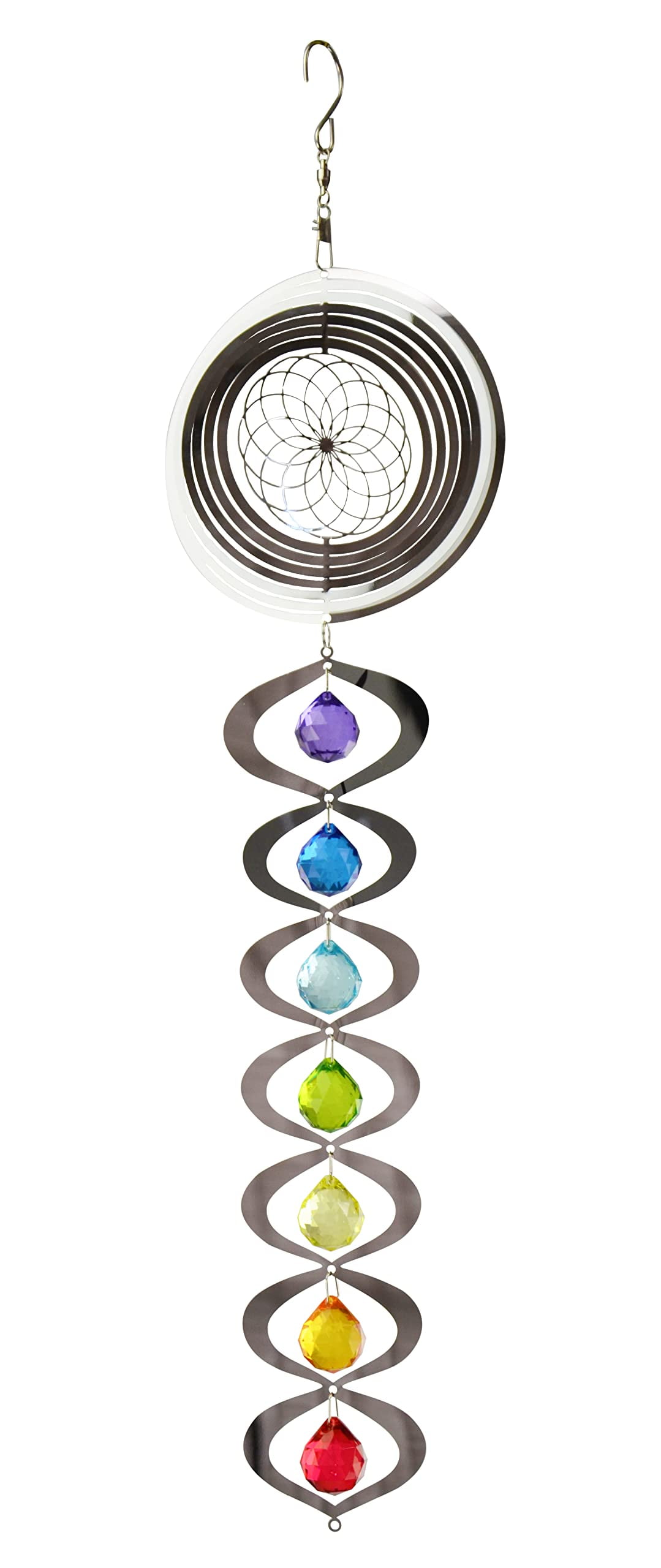 Red Carpet Studios 31095 Hanging Wind Spinner 7 Chakras Rainbow ...