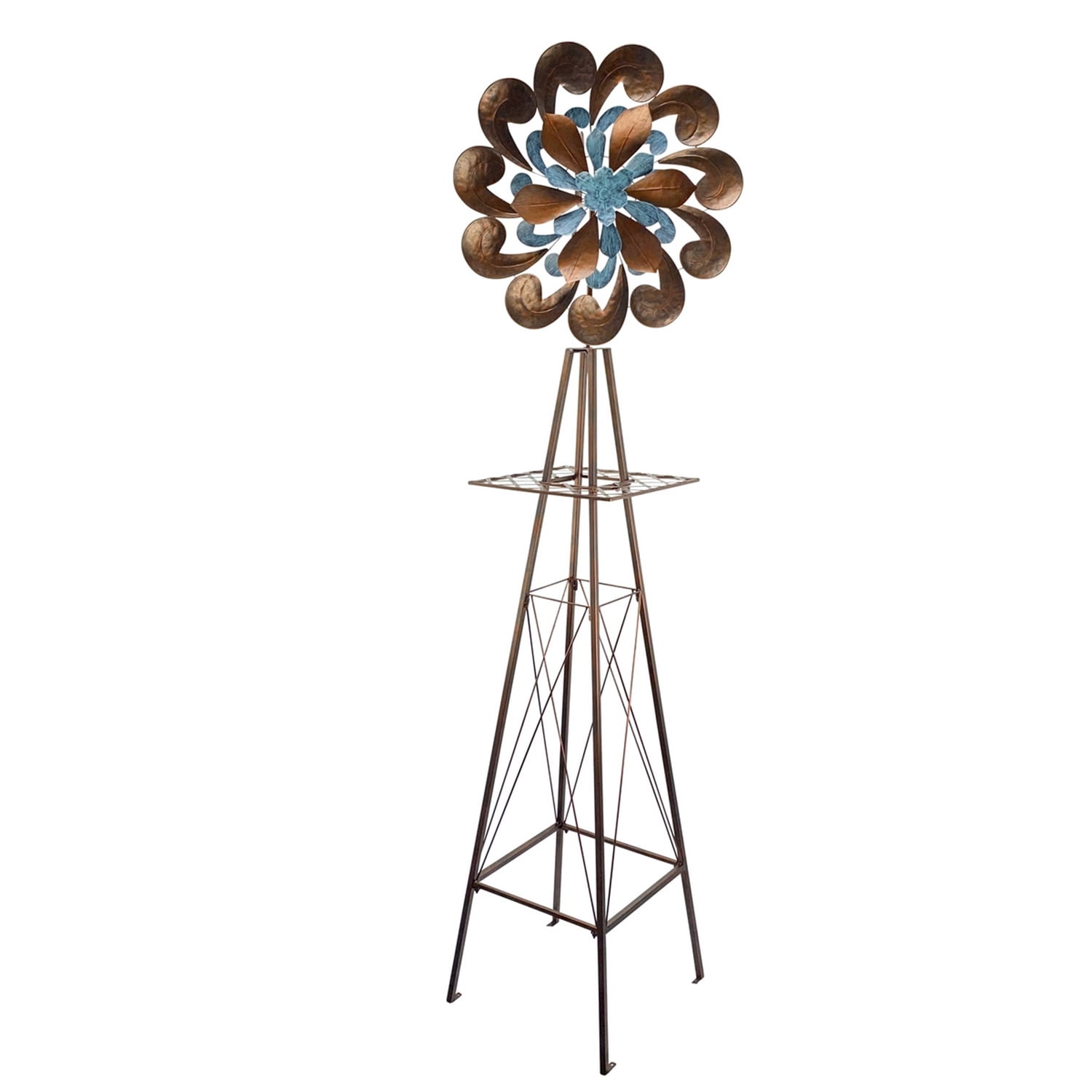 Red Carpet Studios 34309 Flower Swirl Blue & Bronze Windmill - Walmart.com