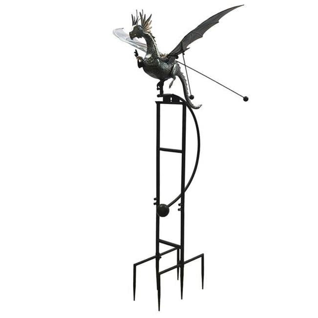 Red Carpet Studios 34556 Rocker Kinetic Dragon Garden Stake, Metallic ...