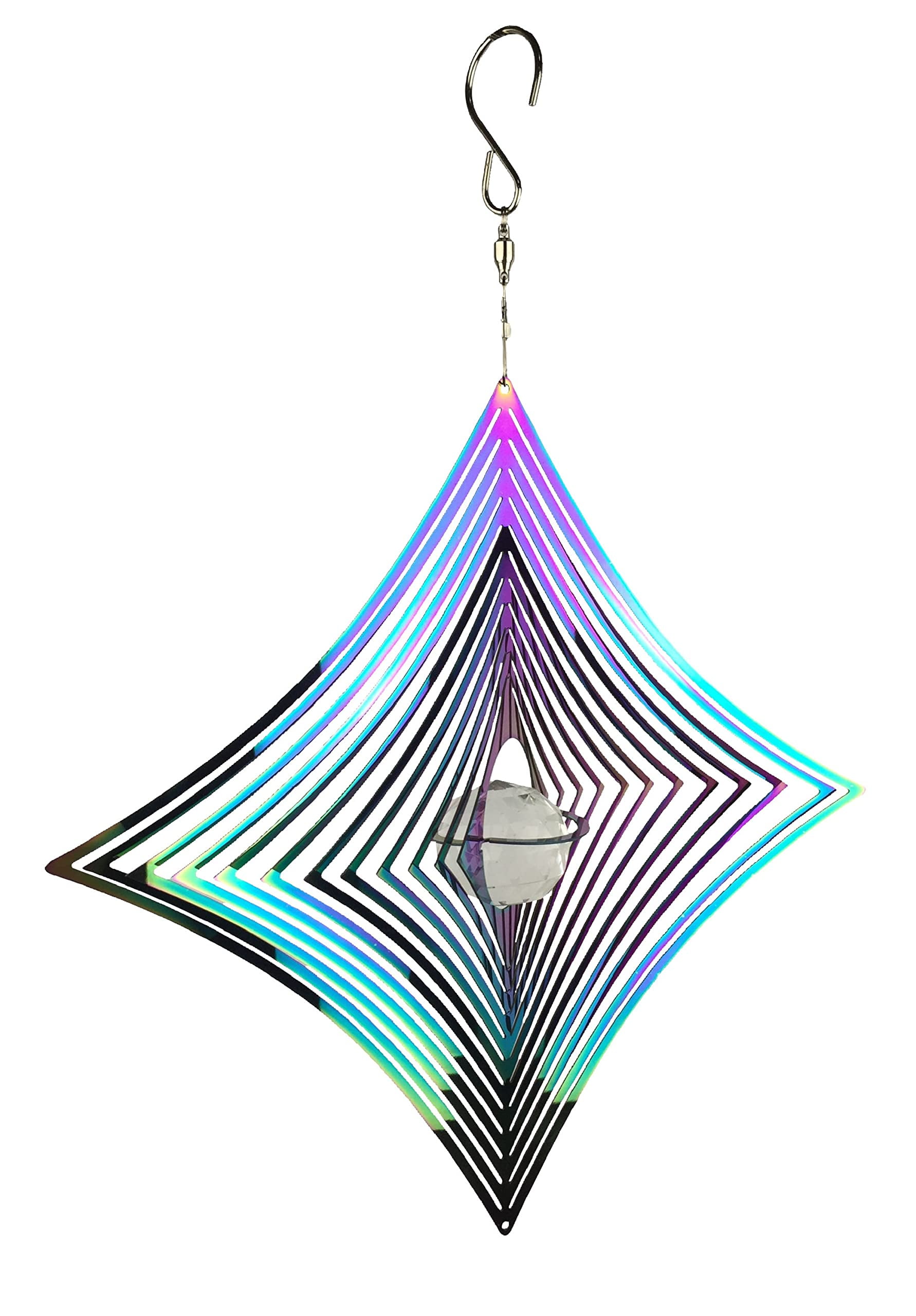 Red Carpet Studios Stainless Steel Mirrored Iridescent Wind Spinner ...
