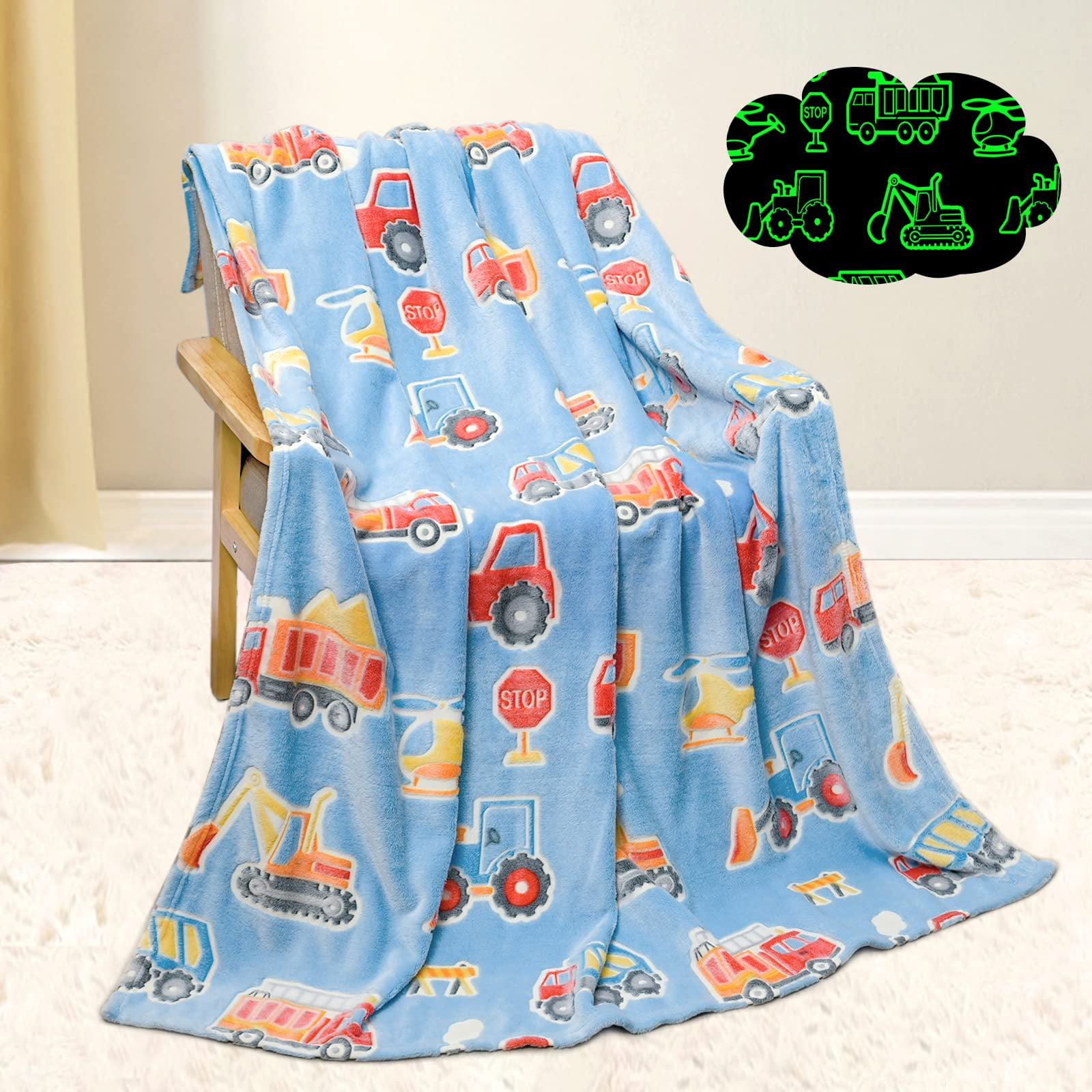 Red Cartoon Fire Truck Car Throw Blanket Fire Fighting Equipment Fire ...