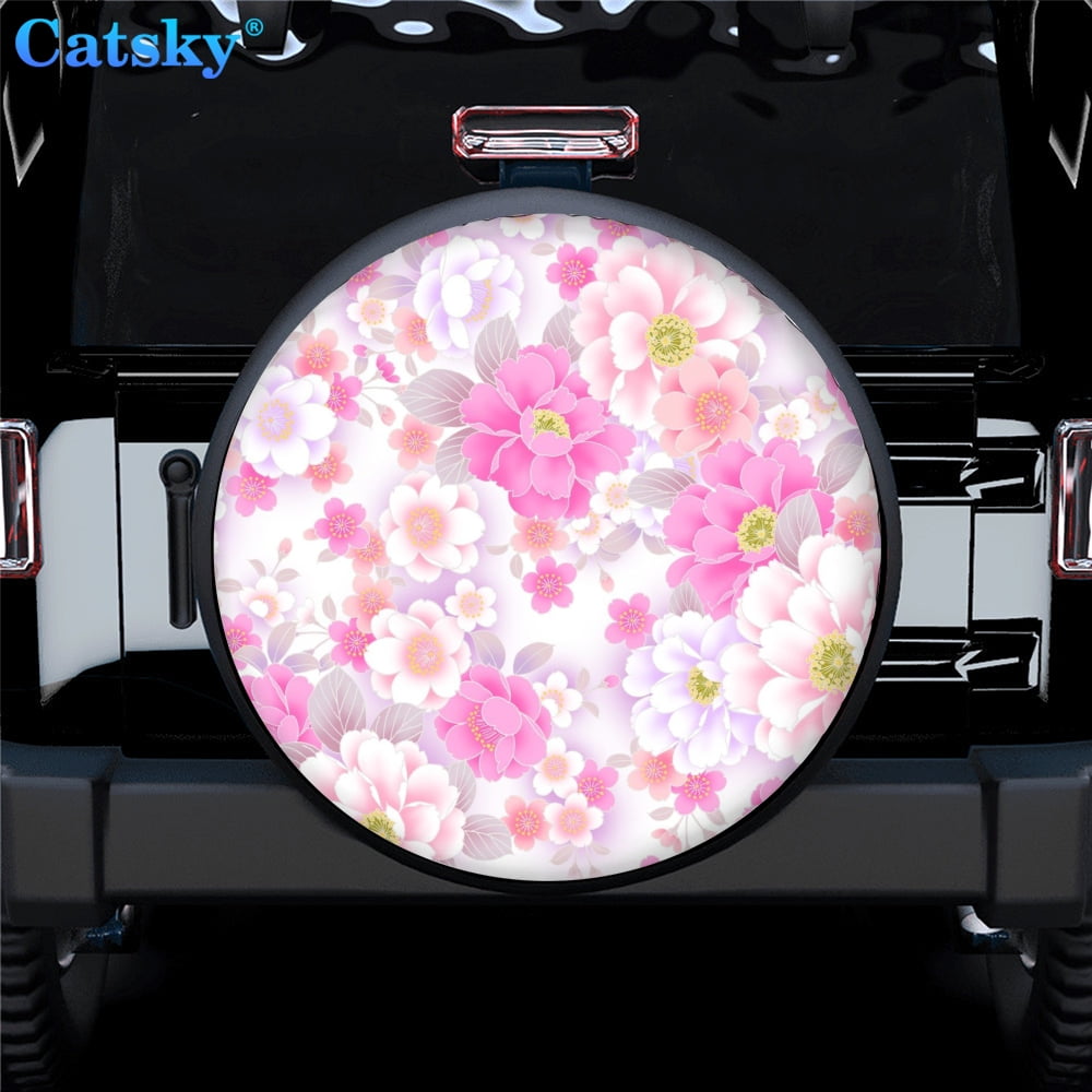 Red Cashew Flower Spare Tire Cover Cashew Spare Tire Cover For Car ...