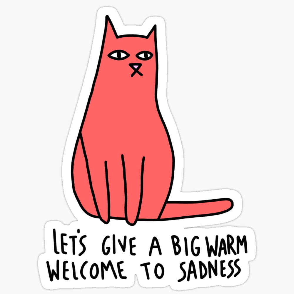 Red Cat Sticker Phone Decal Water Bottle Stickers Car Decals, Laptop ...