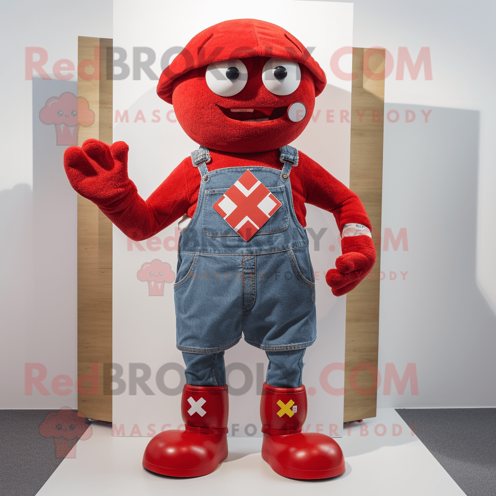 Red Celtic Cross REDBROKOLY mascot costume character dressed with a ...
