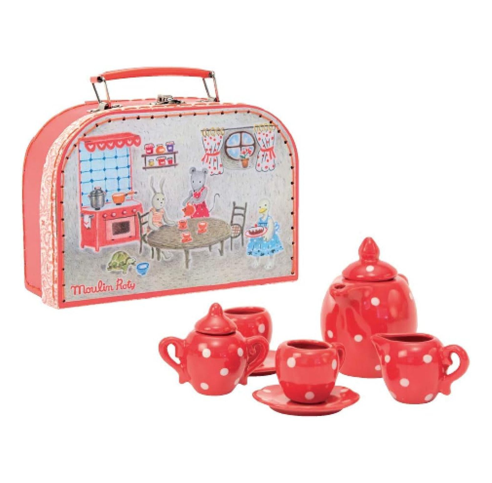 Red Ceramic Tea Set - Walmart.com