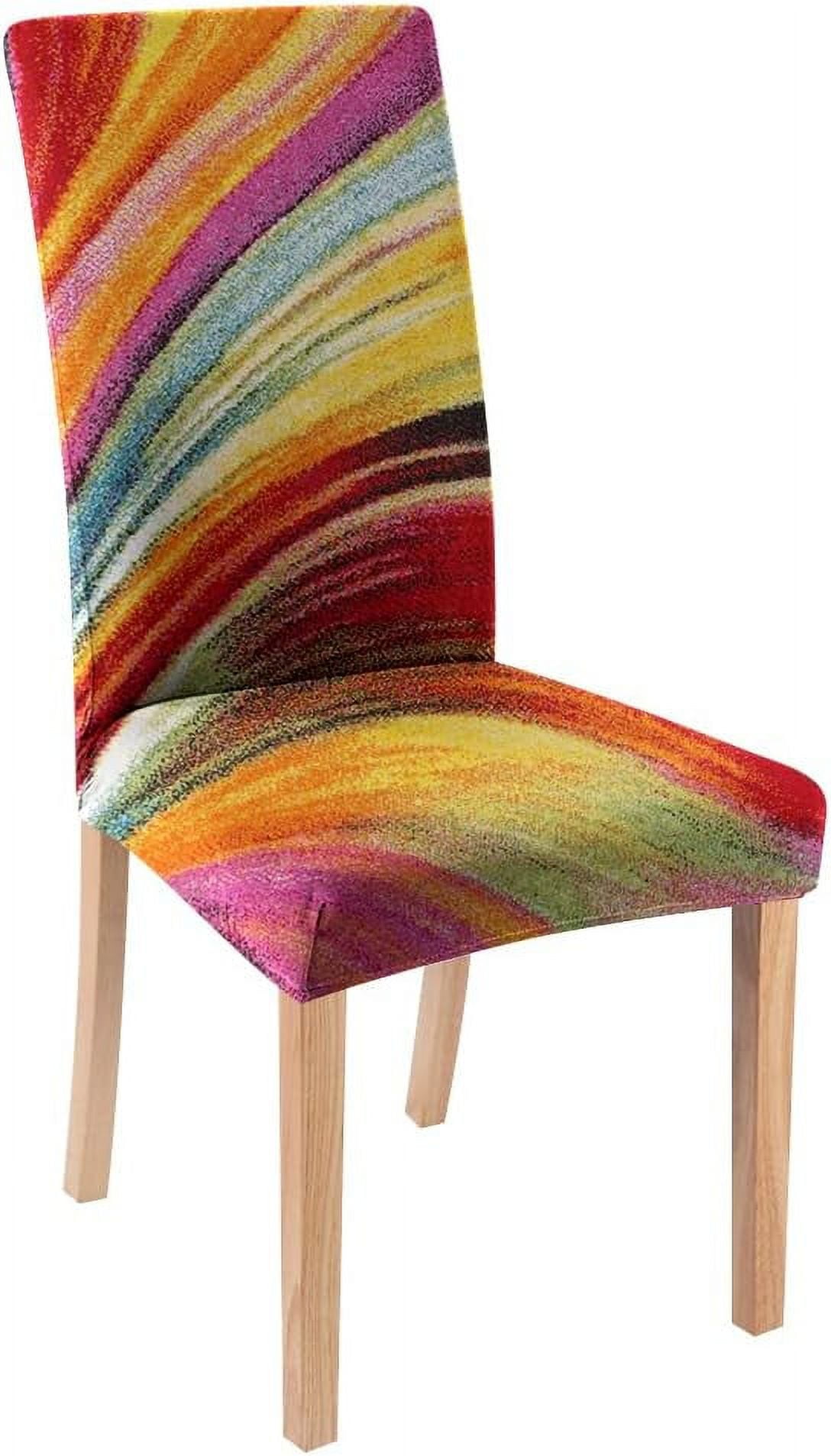 Red Chair Covers for Dining Room Set of 6 Modern Abstract Art Blue ...