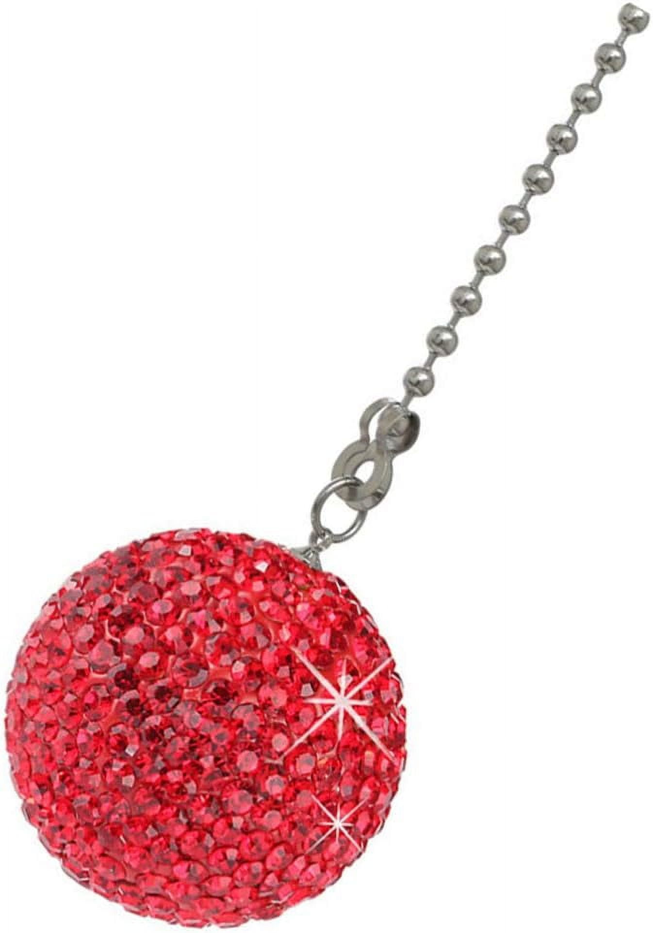 Red Chandelier Fan Pull Chain Set Rhinestone Fan Switch Chain Extender ...