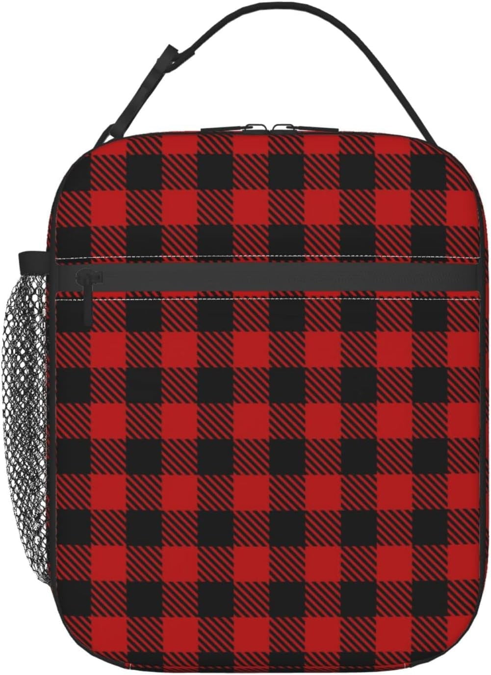 Red Checkered Insulated Lunch Bag, Lunch Box for Office Travel, Lunch ...