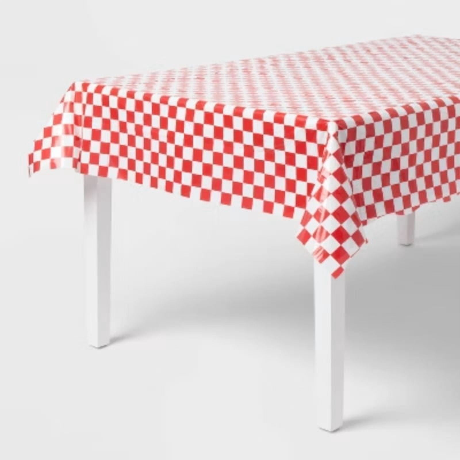 Red Checkered Print Table Cover - Spritz - Walmart.com