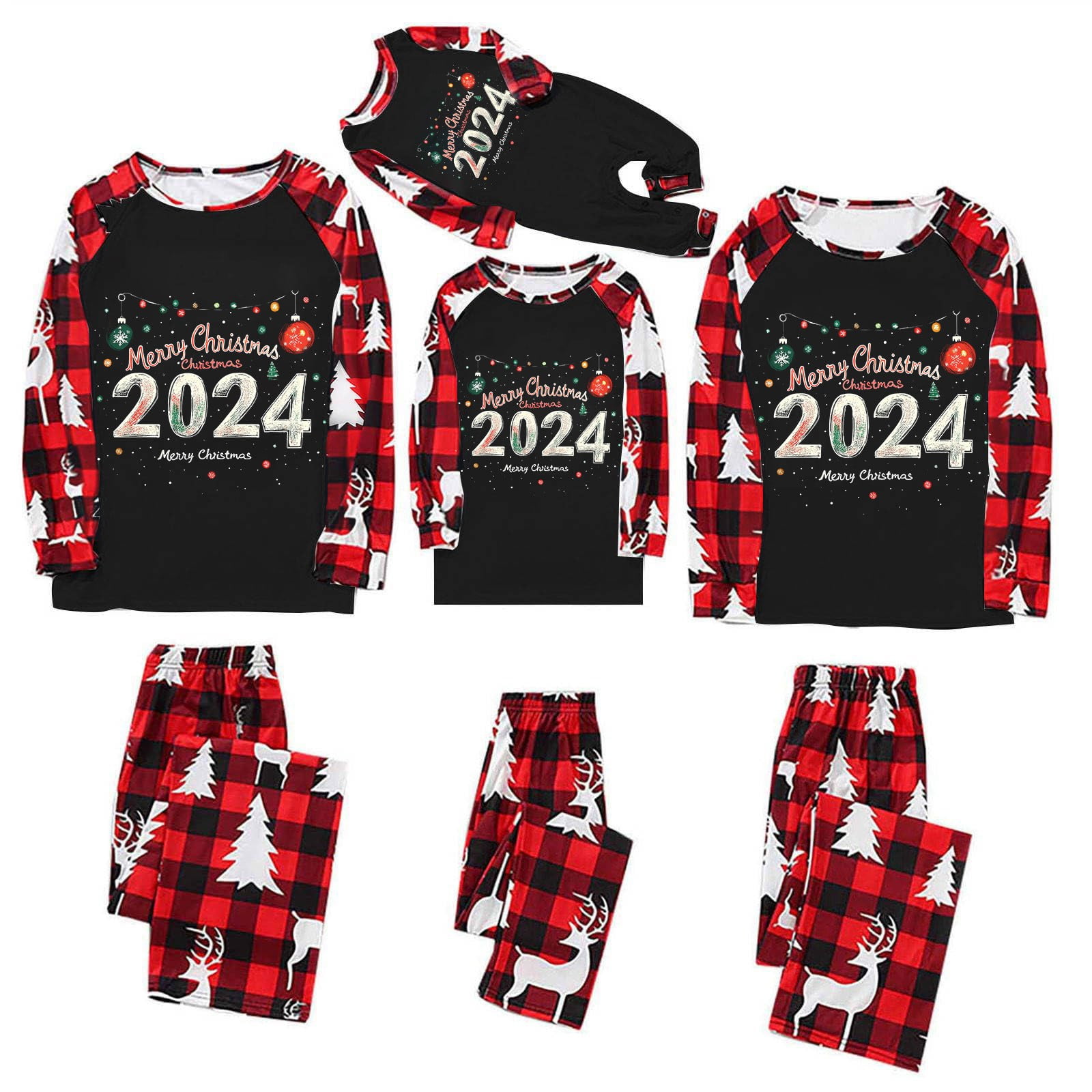 Red Checkered Shirt Christmas Family Pajamas Matching Sets ...