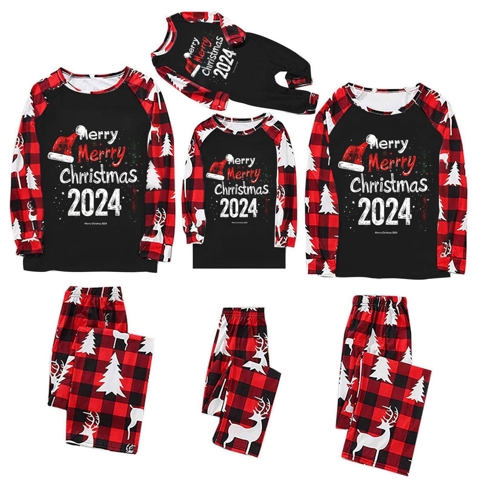 Red Checkered Shirt Matching Christmas Pajamas for Family Matching ...
