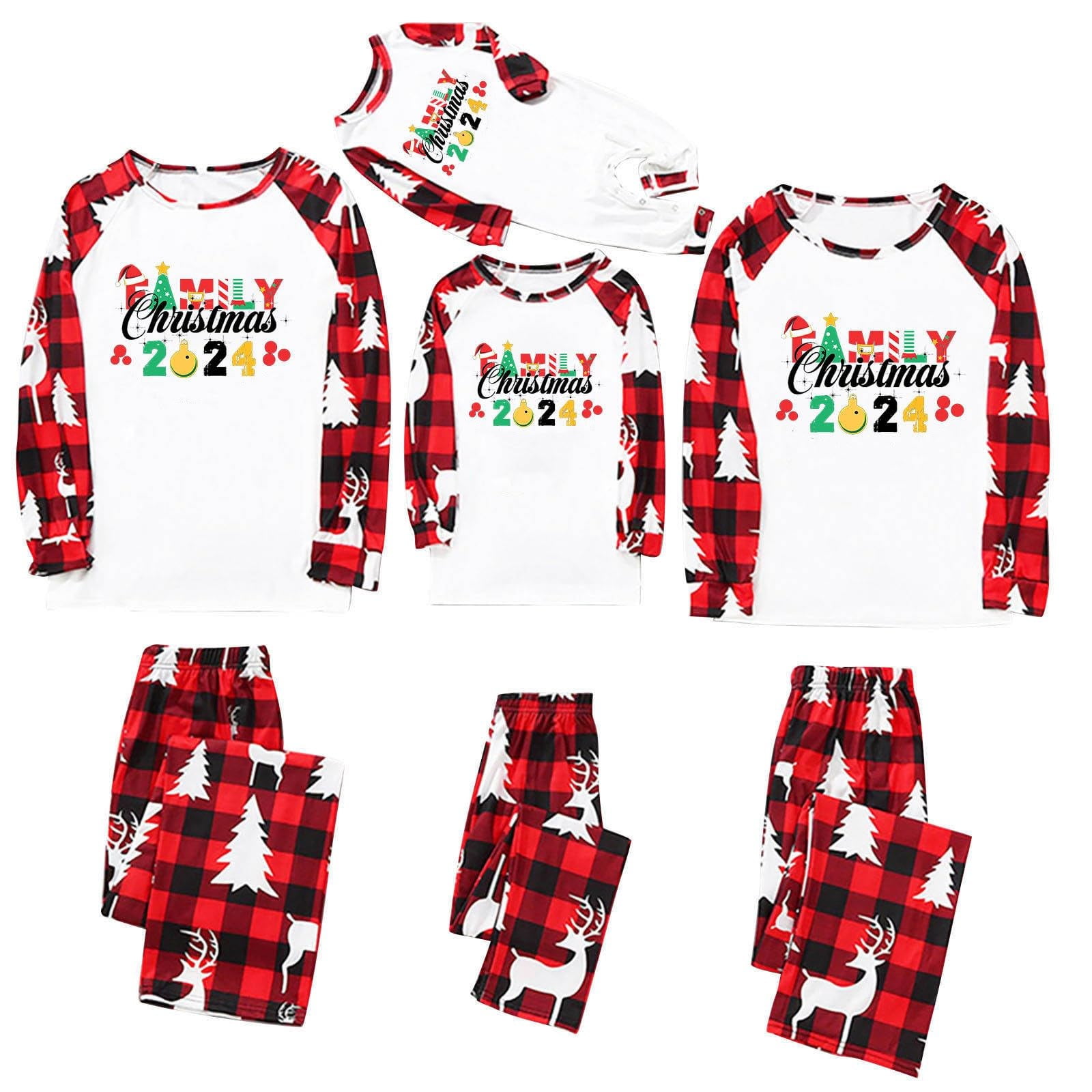 Red Checkered Shirt Christmas Pajamas for Family Matching Family ...