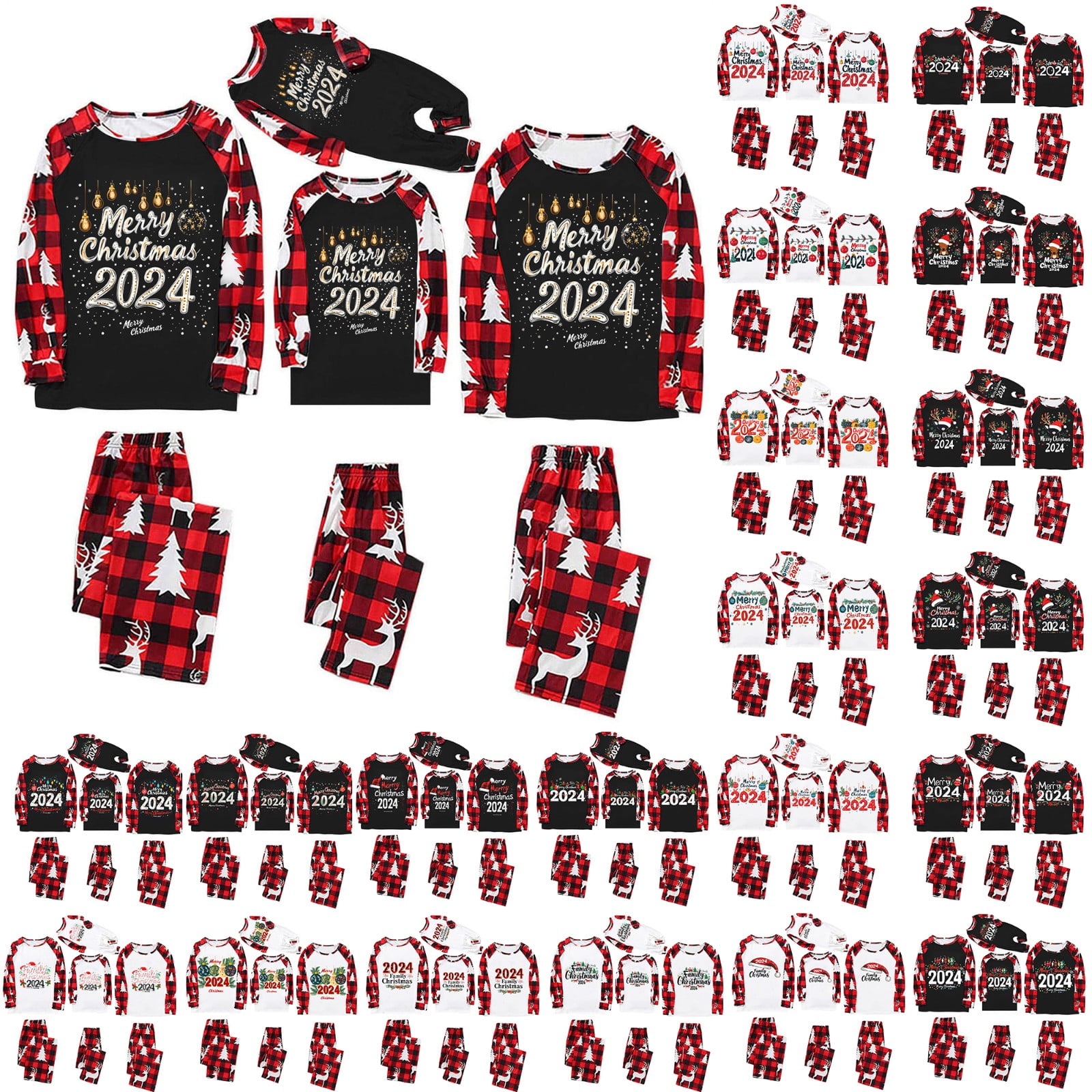 Red Checkered Shirt Matching Christmas Pajamas for Family Family ...