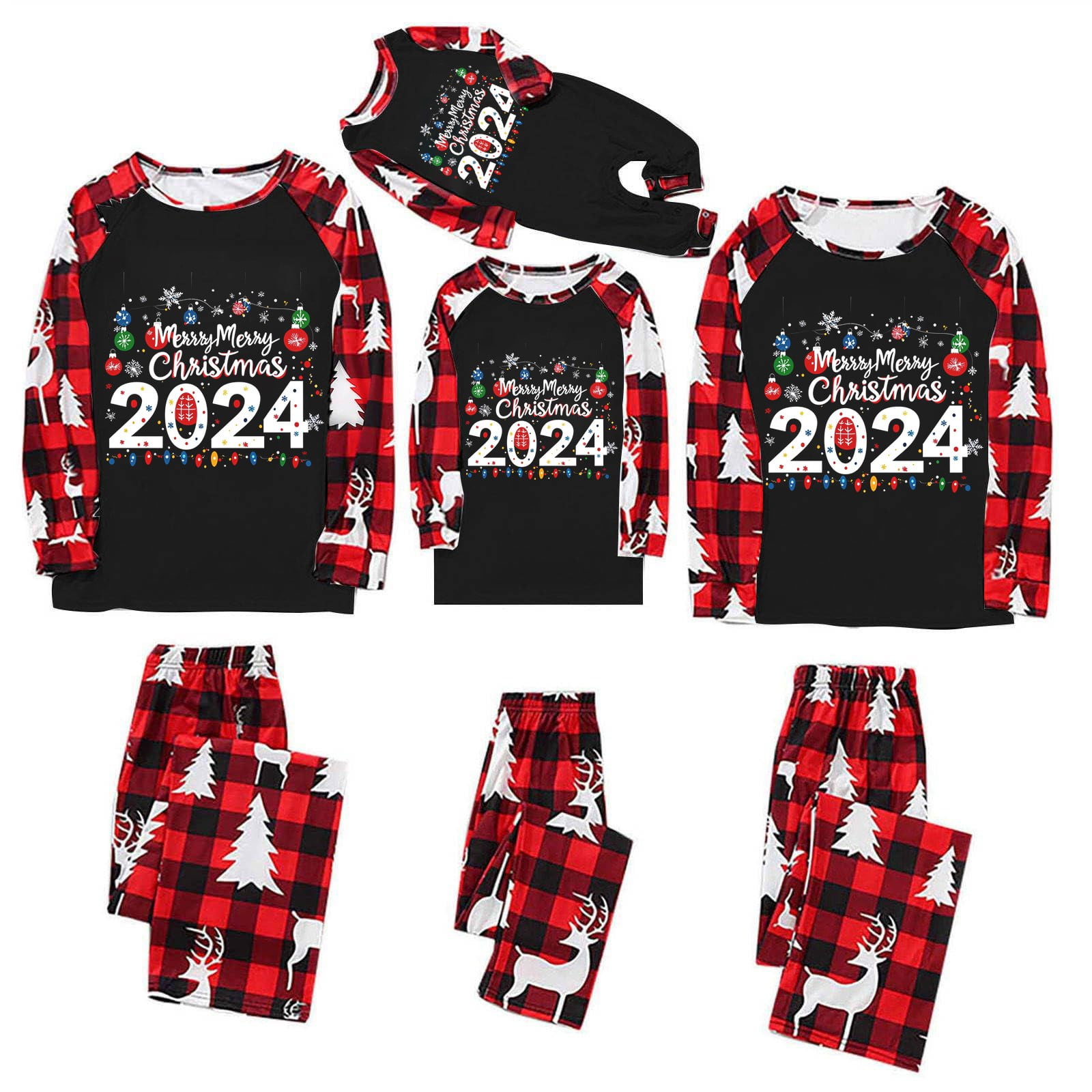 Red Checkered Shirt Matching Christmas Pajamas for Family, Skin ...